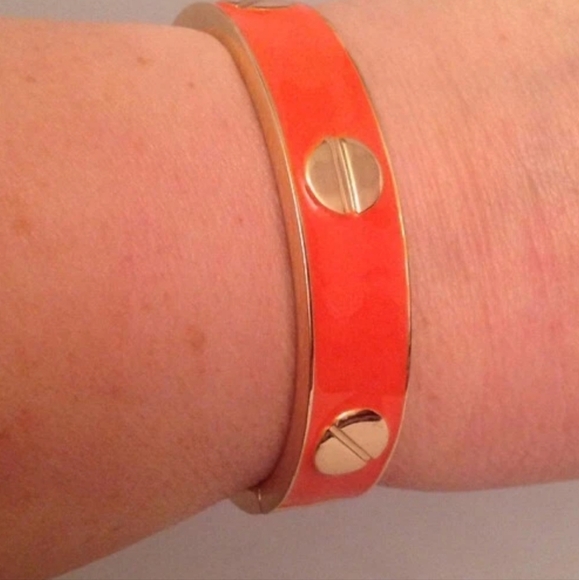 Jewelry | Nwt Orange Status Nailhead Look Hinged Bracelet | Poshmark